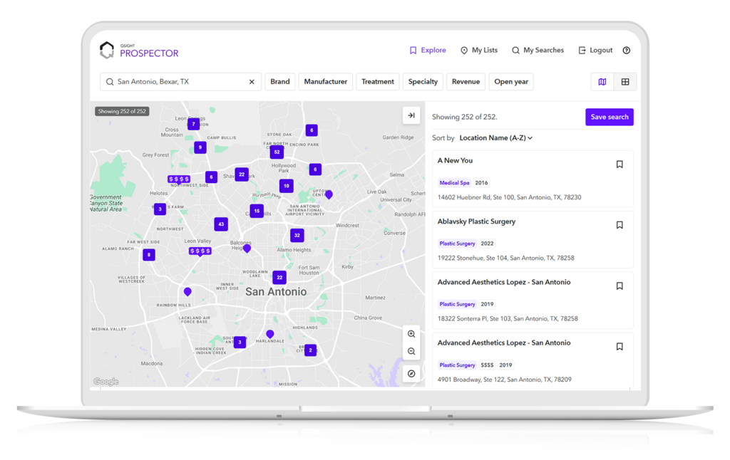 Medical Aesthetics Prospector Tool | Guidepoint Qsight